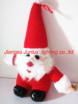 Stuffed Christmas Gift Santa Claus RED Toy With Hat White Beard With Bell Hanging GIFT Present For KIDS Children