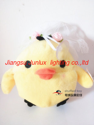 2016 stuffed yellow chicken with Wedding dressed small plush toy new design loved by kids