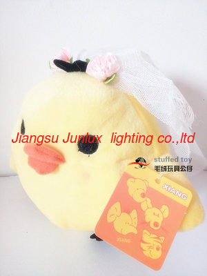 2016 stuffed yellow chicken with Wedding dressed small plush toy new design loved by kids