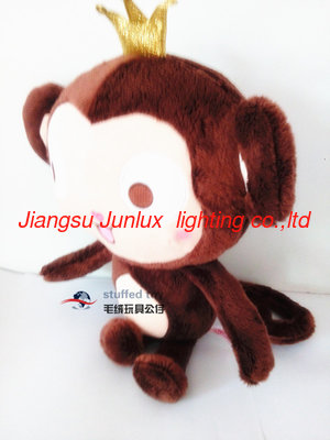 plush monkey crown brown hot toys for kids cheap china cartoon children holiday present new fashion Eu japanese model
