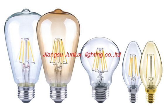 LED commercial A60 E27 4w glass bulb decorative clear vintge 100lm/w bright glass transparent retro filament bulb light