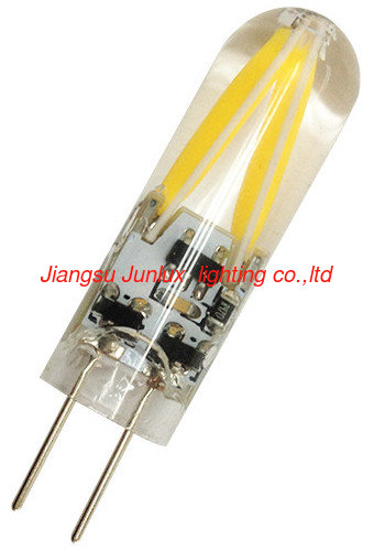 led G4 1.5w 12v Ac/Dc  cob silicone with glass tube 120-140 lumen Ra>70 2 years warranty Crystal lamp used  new style