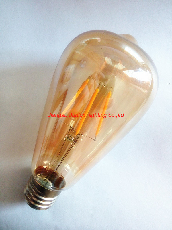 LED Bulb Filament Gloden  400 Lumen Ra 80 30000 Hours 2 years Warranty E27 Base Glass Retro  Western Northern European