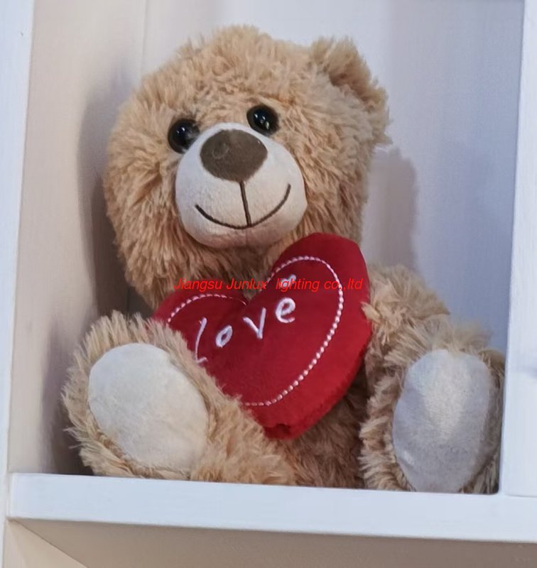 Plush toys stuffed dolls holiday gifts cute cartoon animal toys with red love heart bear toys