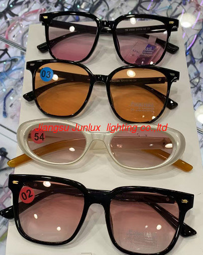 Fashionable trendy glasses paired with goggles for outdoor shopping wearing sunglasses