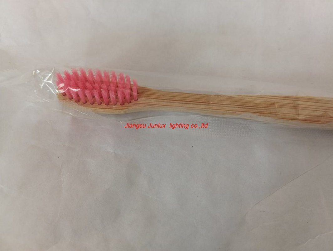Cleaning Toothbrush Bamboo Handle Hotel Homestay Easy to Carry Teeth Cleaning Tool Red Plastic Bag Toothbrush