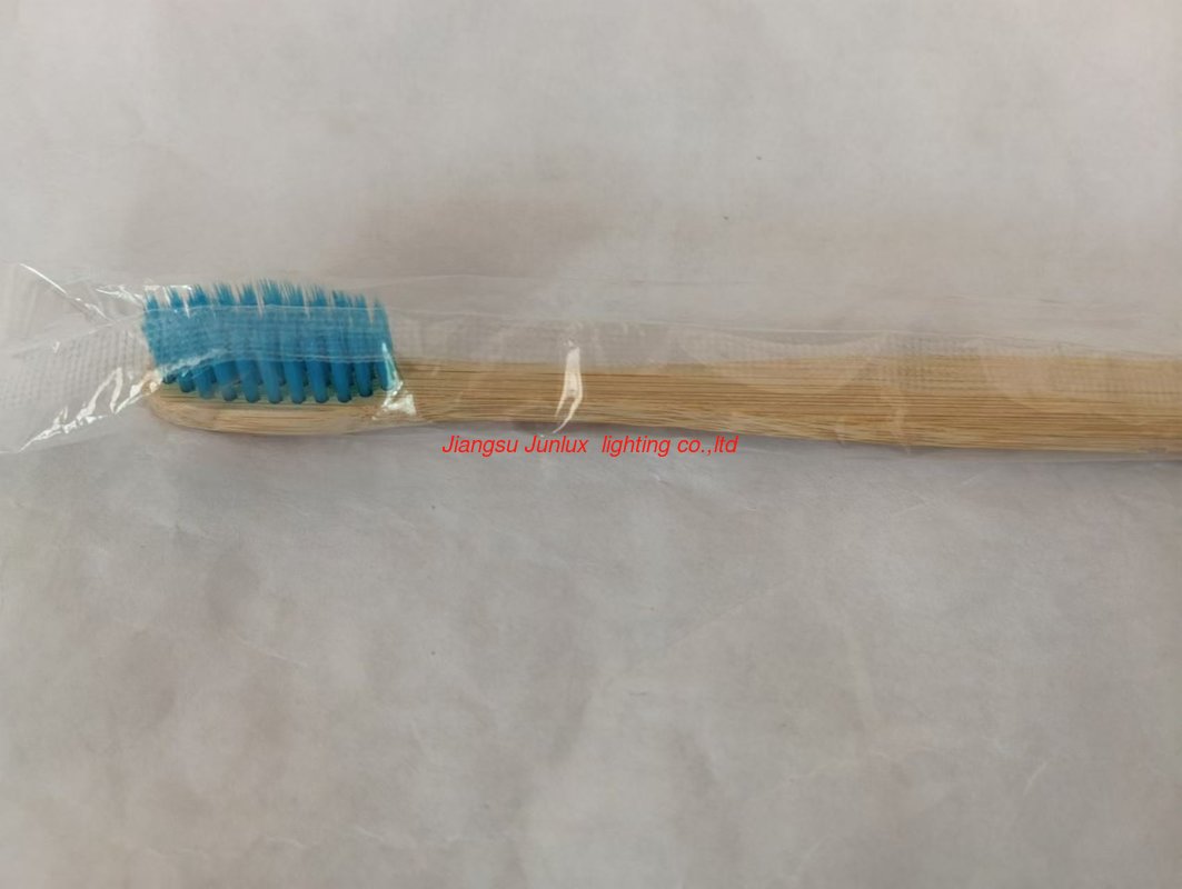 Cleaning Toothbrush Bamboo Handle Hotel Homestay Easy to Carry Teeth Cleaning Tool Blue Plastic Bag Toothbrush