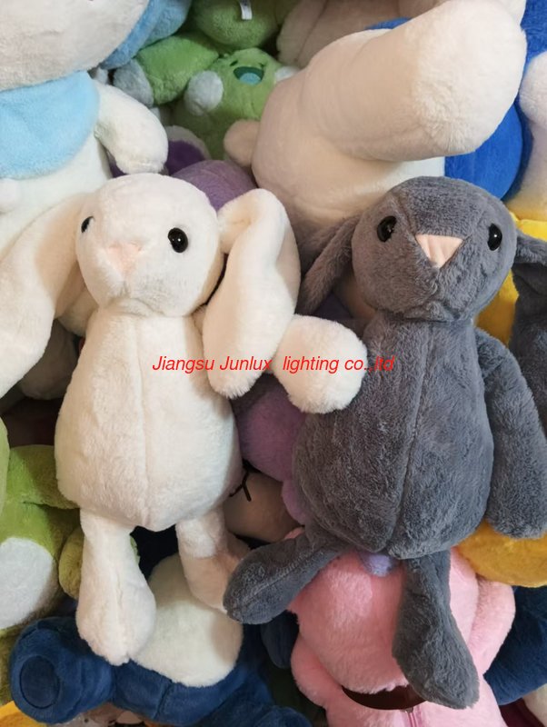 Plush toy stuffed bunny white/gray soft portable Christmas holiday gift animal cartoon cute shaped toy