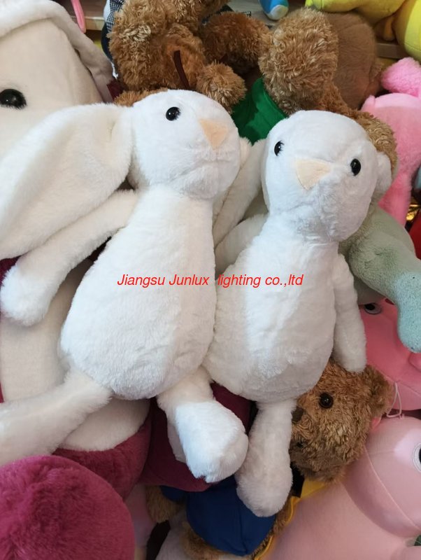 Plush toy stuffed bunny white/gray soft portable Christmas holiday gift animal cartoon cute shaped toy