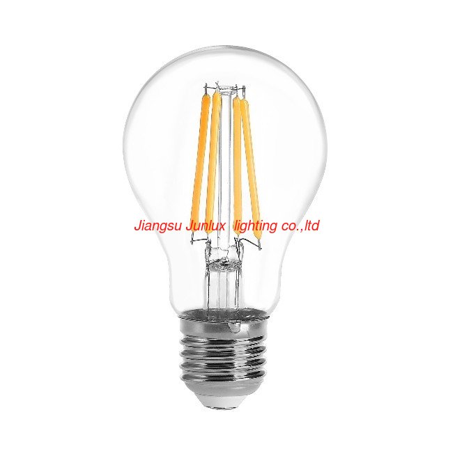 LED commercial A60 E27 4w glass bulb decorative clear vintge 100lm/w bright glass transparent retro filament bulb light