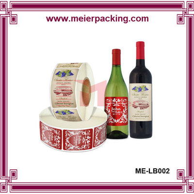 China Paper CMYK printing Wine bottle metal label/Bottle label &neck label mass production supplier