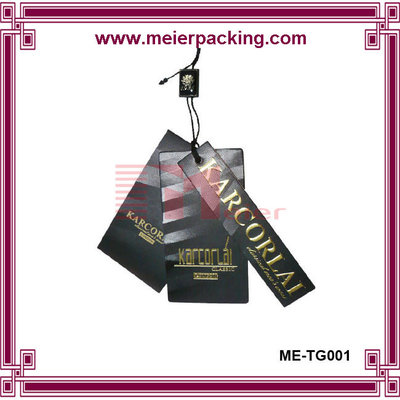 China Luxurious design low price clothing paper hangtags with hot stamping and embossing logo supplier