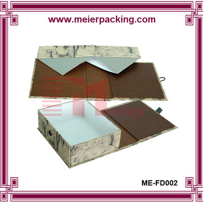China Fashionable texture paper flat folding Presentation Box with gold flocking logo for shoe supplier