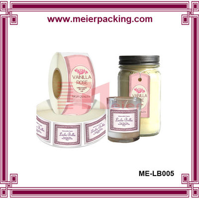 China 2016 Custom label sticker candle label bottle sticker with matt lamination printing supplier