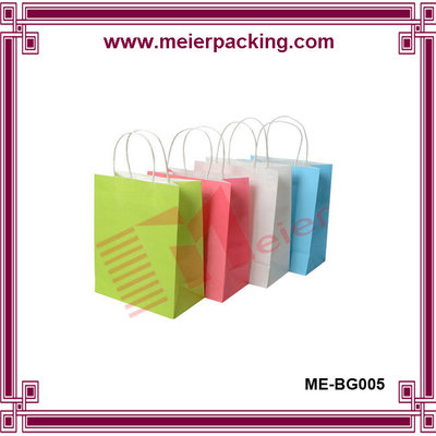 China Recycled Colorful Craft paper bag with silk screen logo and PP handle for scraf supplier