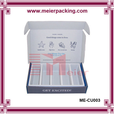 China Rectangular Corrugated Cardboard Box silk-screen logo inside and blister tray supplier