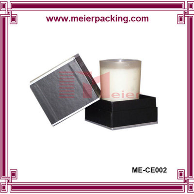 China Fancy 100% Recycled glossy black deluxe paper Shoulder Candle box retail packaging supplier