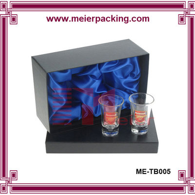 China Portable matte black humdrum lid and bottom gift box for beer glasses supplier