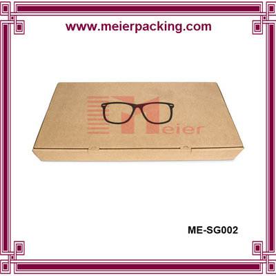China Cheap price Brown kraft paper sun glass box with silk screen logo on top supplier