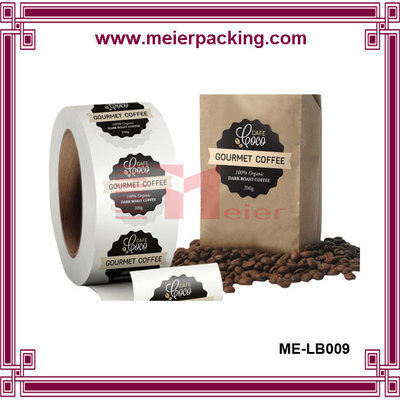 China Hot Sale custom printed Packaging Adhesive Paper Sticker Printing for coffee bag supplier