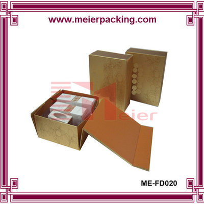 China Foldable golden art paper makeup box packing custom made with hot foil logo ME-FD020 supplier
