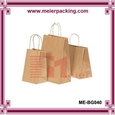 China Top supplier machine made kraft paper bag with glued twisted handles from China supplier