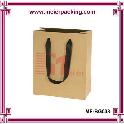 China Customized printed brown kraft paper bag for shoe with cotton handles supplier