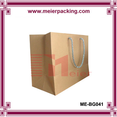 China Factory useful modern design brown paper shopping bag with rope handle design supplier