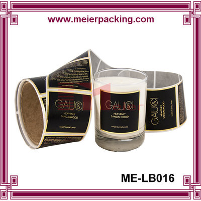 China high quality removable adhesive labels,fancy roll vinyl adhesive waterproof product packing label for candles supplier