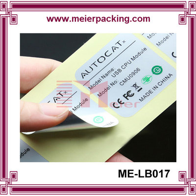 China high quality parameter specification label, fancy waterproof custom parameter specification sticker with best price supplier