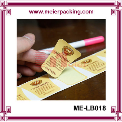 China Direct manufacture customized printing gold color waterproof strong adhesive perfume label supplier