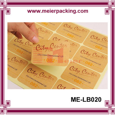 China Custom design kraft paper printing self adhesive die cut shapes label with high quality supplier