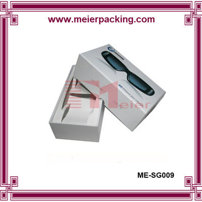 China cardboard paper white cardboard paper black logo sun glass box with paper tray supplier