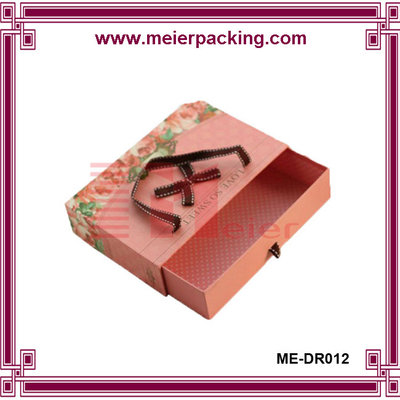 China Rigid paper cardboard luxury design custom logo drawer box with ribbon handle for kids gift supplier