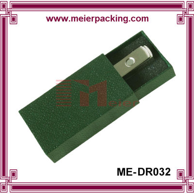 China New Design green texture Paper drawer design Rigid USB Box with EVA insert supplier