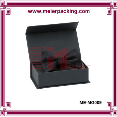 China Handmade UV Shiny Coat Logo Matte black Magnetic Closure Cardboard Gift Box for tie bow supplier
