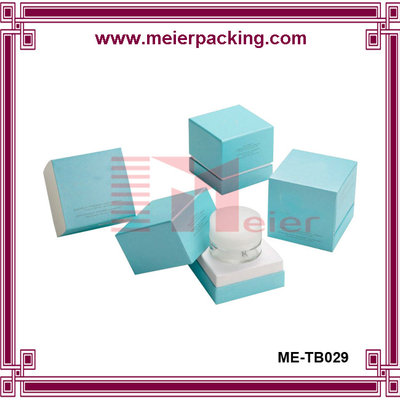 China wholesale custom design blue paper set-up cosmetic box anti-aging cleanser packaging with lid supplier