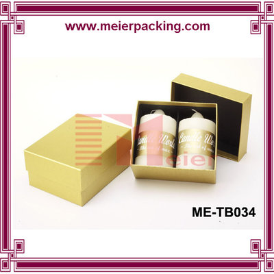 China Yellow printing Set up Cardboard 2 piece candles Packaging Paper Box with black Insert supplier