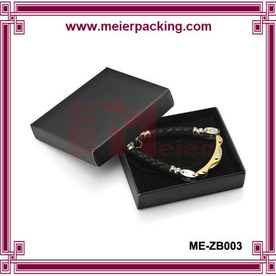 China Good quality glossy black jewelry package box with customized paper box printed logo for man jewellery supplier
