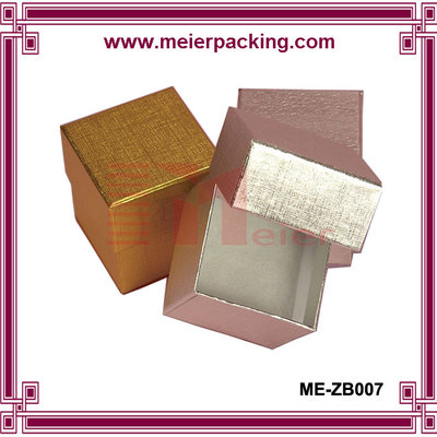 China Exquisite fashion/square necklace box Jewel case jewelry box with shine gold and pink texture paper supplier