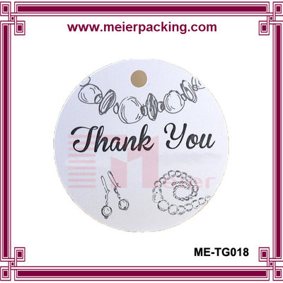 China Custom design print white texture paper embossing finishing hang tag for jewelry promotion supplier