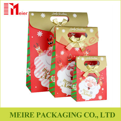 China Santa Claus Christmas Gift Bag Merry Christmas Paper Gift Treat Cookies and candy Bags supplier