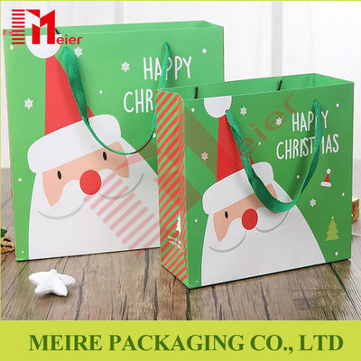China Christmas Santa Claus Handle Paper Gift Bag Cookie Candy Bag Xmas Party Festival supplier