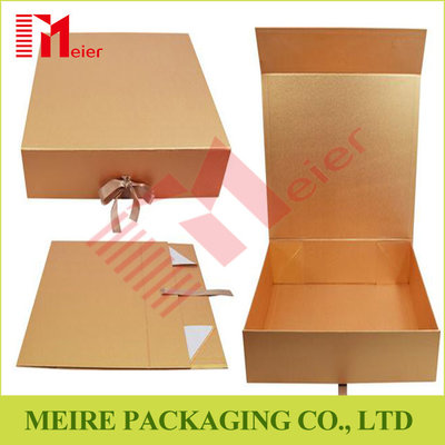 China High quality Golden paper brand cosmetic paper box luxury packaging design with ribbon closure supplier