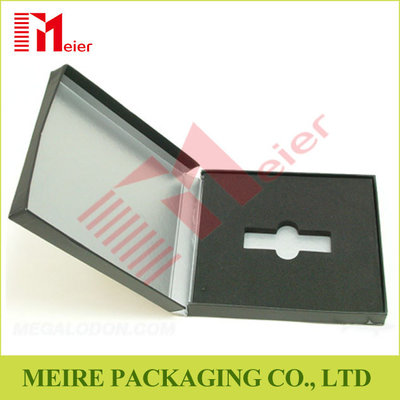 China Friction-end promotional rigid paper design usb software box packaging with black EVA supplier
