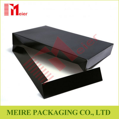 China GLOSS BLACK Printied coated paper two-piece apparel boxes store flat to save on space supplier