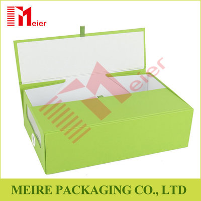 China Green color Foldable Box Folding Boxes supplier with two door open and ribbon push supplier