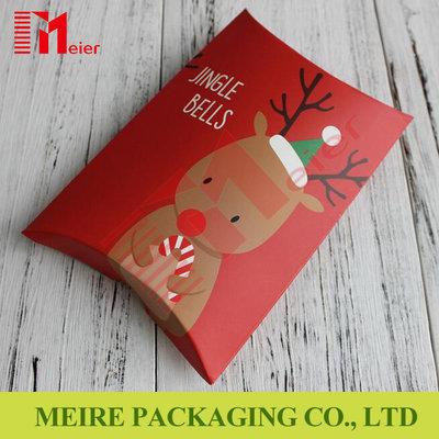 China Custom logo printed paper material pillow design food packing gift card box for Christmas package supplier