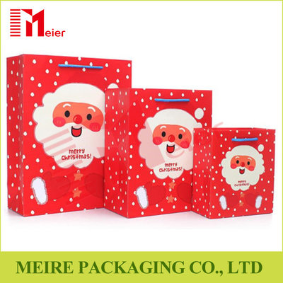 China Xmas Santa Claus printing gift bag festival christmas paper bag printed with thress size supplier