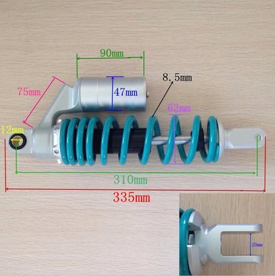 High Performance 310mm Oil Filled cheap motorcycle shock absorber